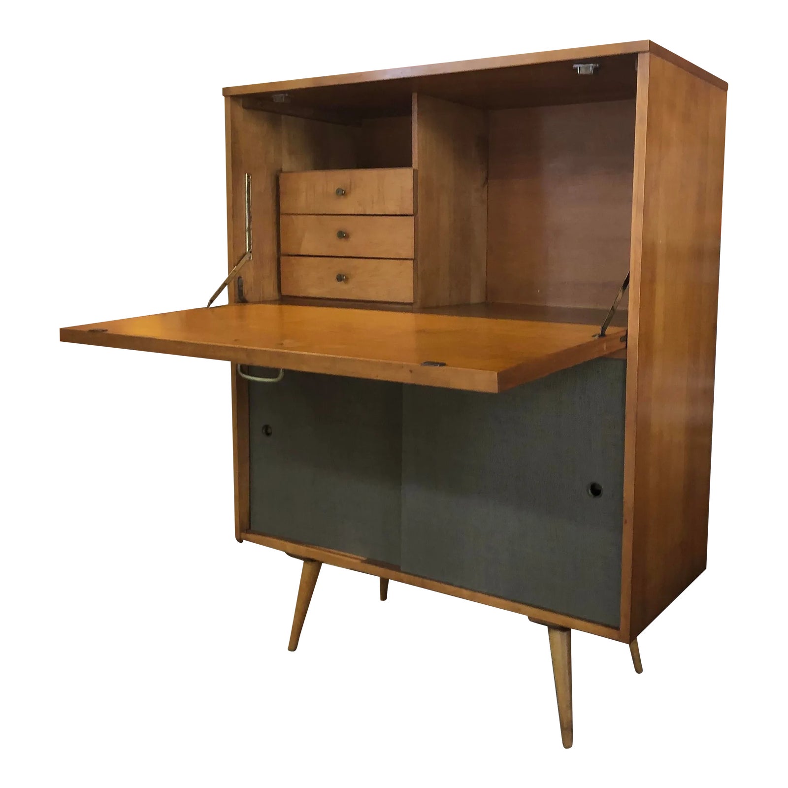 Paul McCobb Mid-Century Modern Drop-Front Desk | Chairish