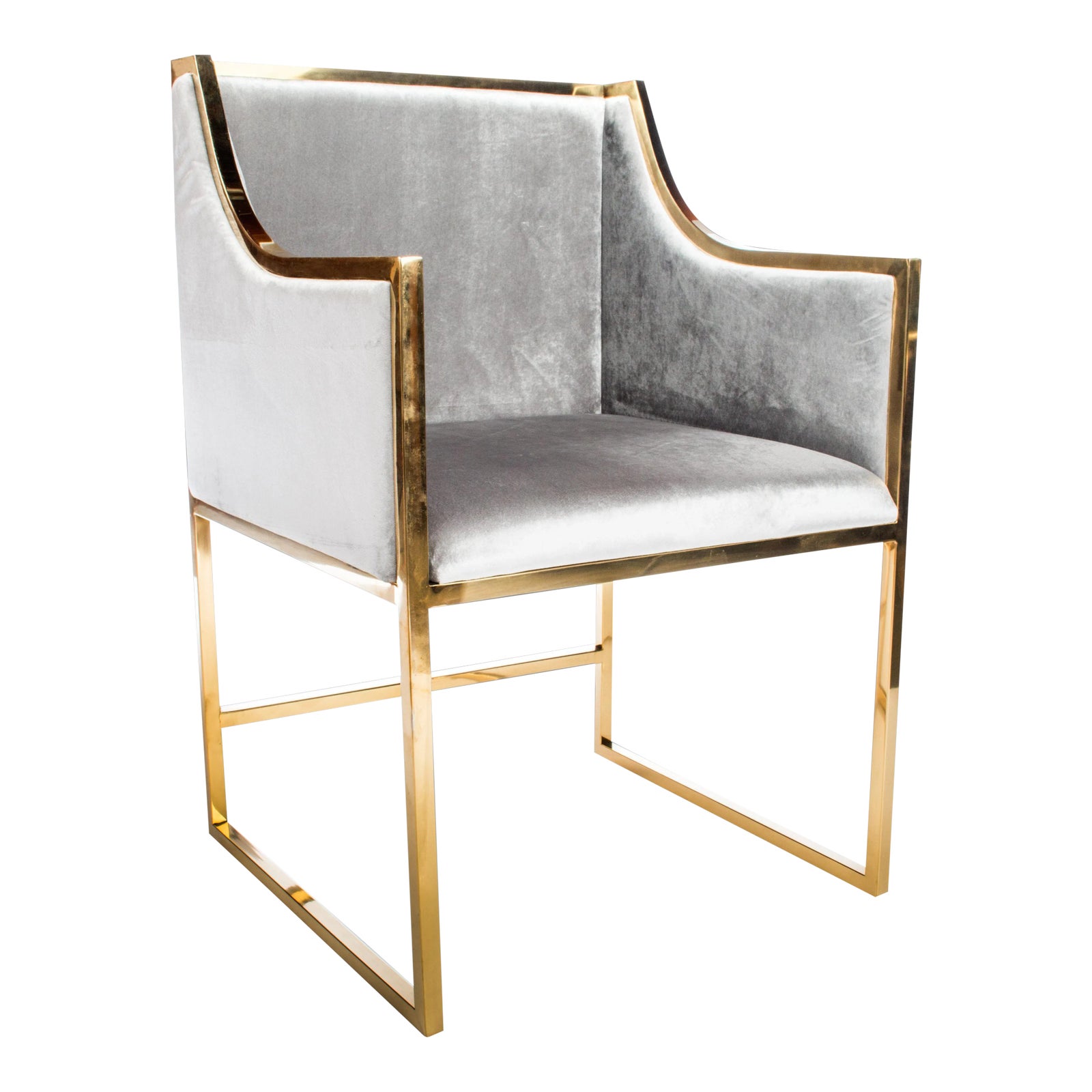 Erin Chrome Gold Dining Chair | Chairish