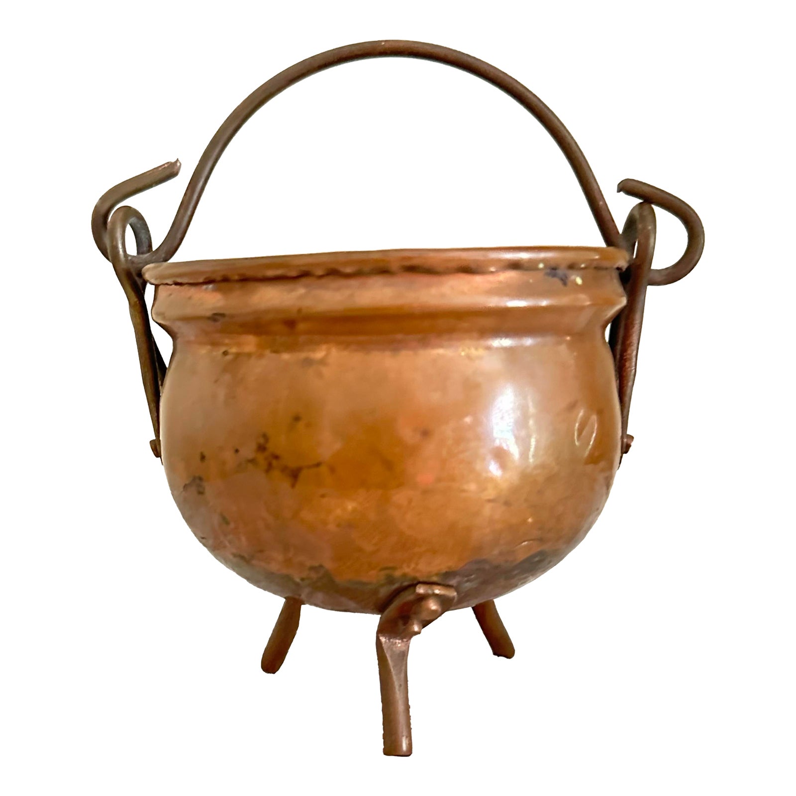 Vintage Dutch Scandinavian Copper Cauldron Pot | Chairish