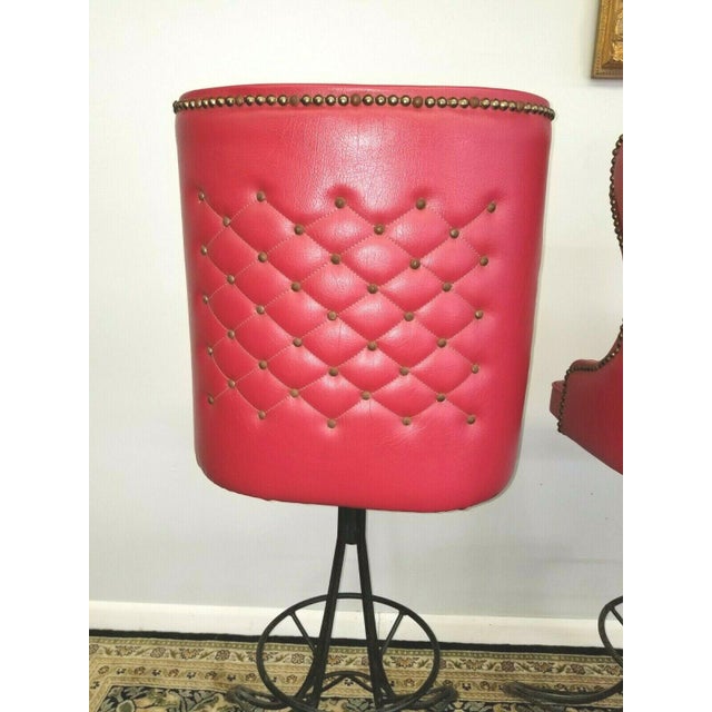 Vintage Mid-Century Deluxe Red Stools - Set of 4 | Chairish