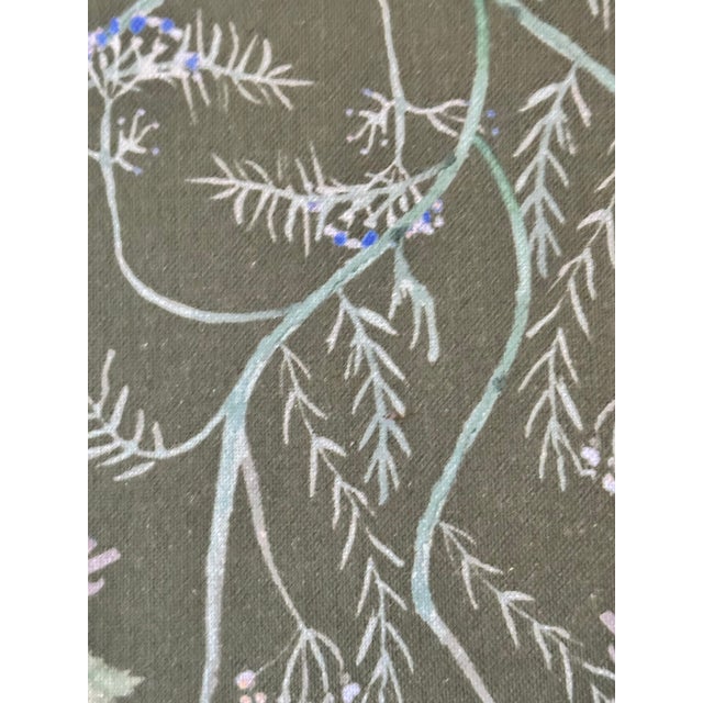 Textiles by Smith Bird Linen Fabric in Green 3 1/2 Yards | Chairish