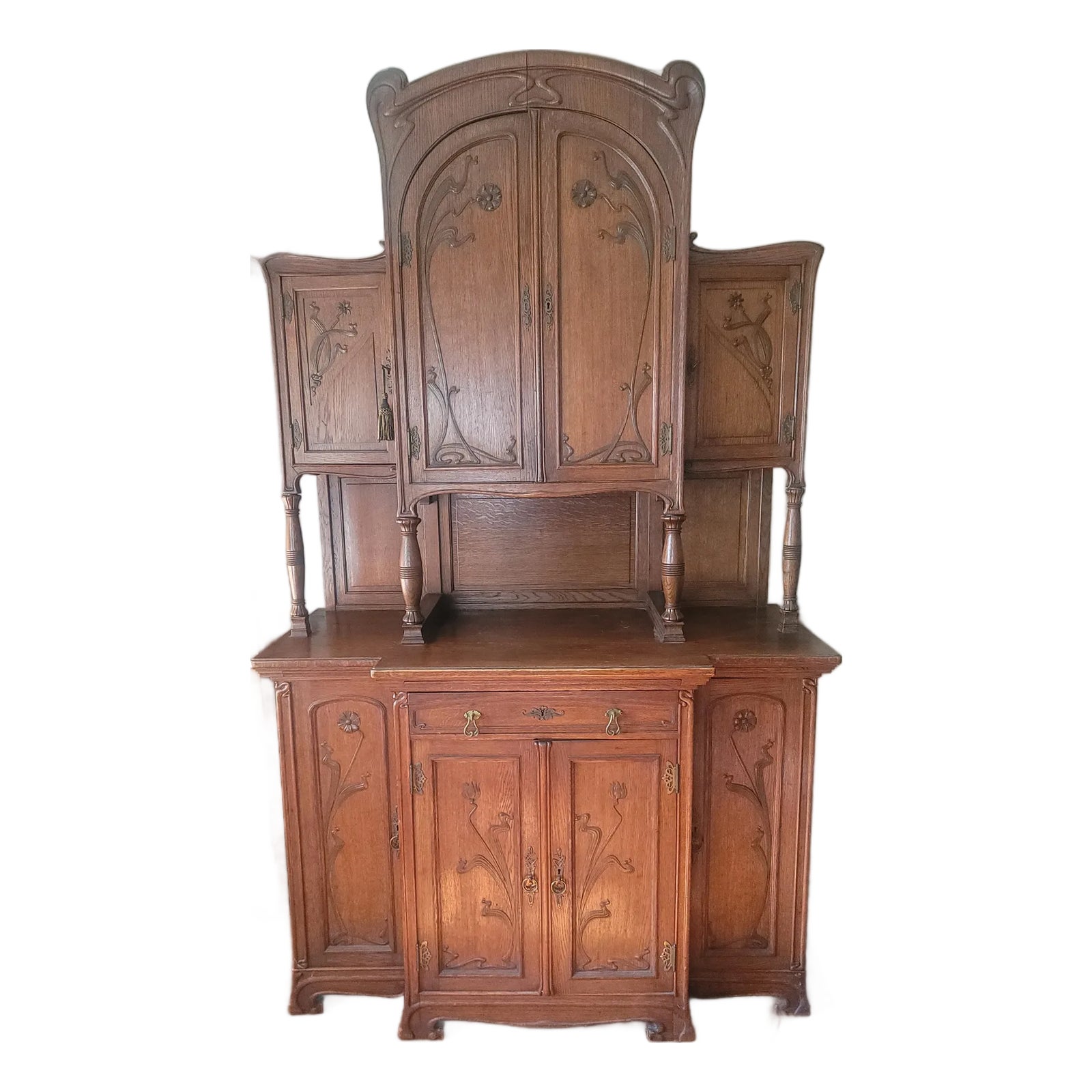 1890s Rare Art Nouveau Eugene Gaillard Siegfried Bing Oak Hutch ...