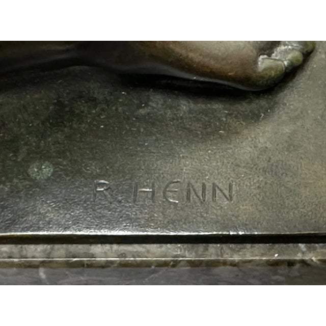 Art Deco Bronze Diana Mythology Goddess Holding Bow & Arrow Signed R ...