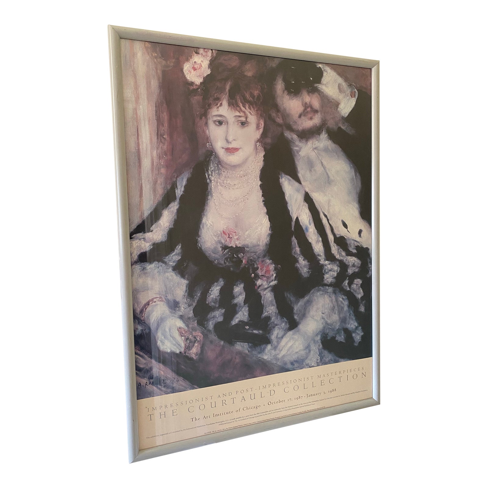 1980s Vintage Large Art Institute Chicago Framed Renoir Poster | Chairish