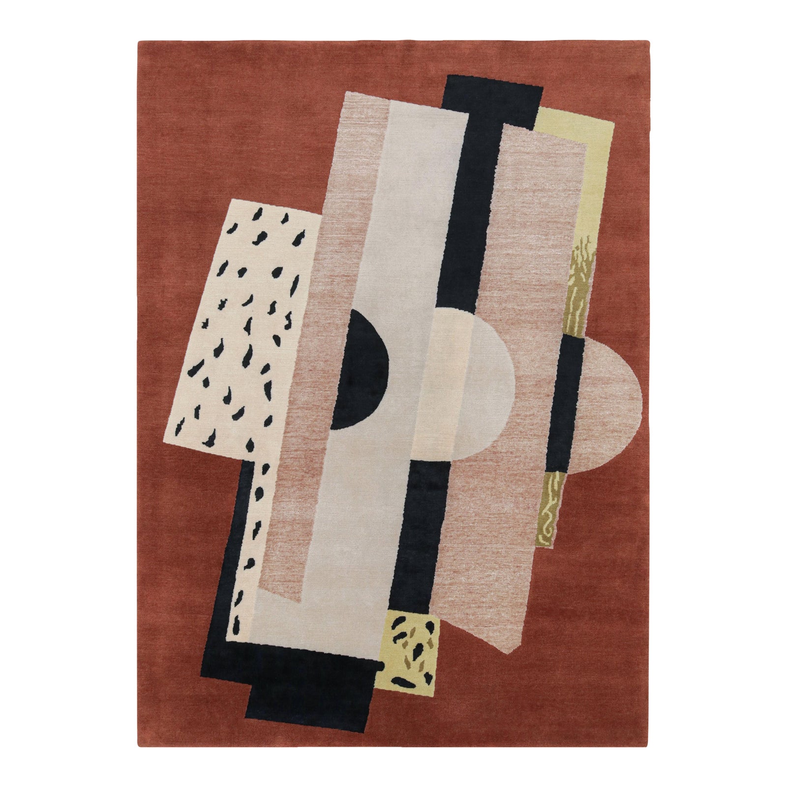 Rug & Kilim’s French Art Deco Rug in Brown With Geometric Patterns ...