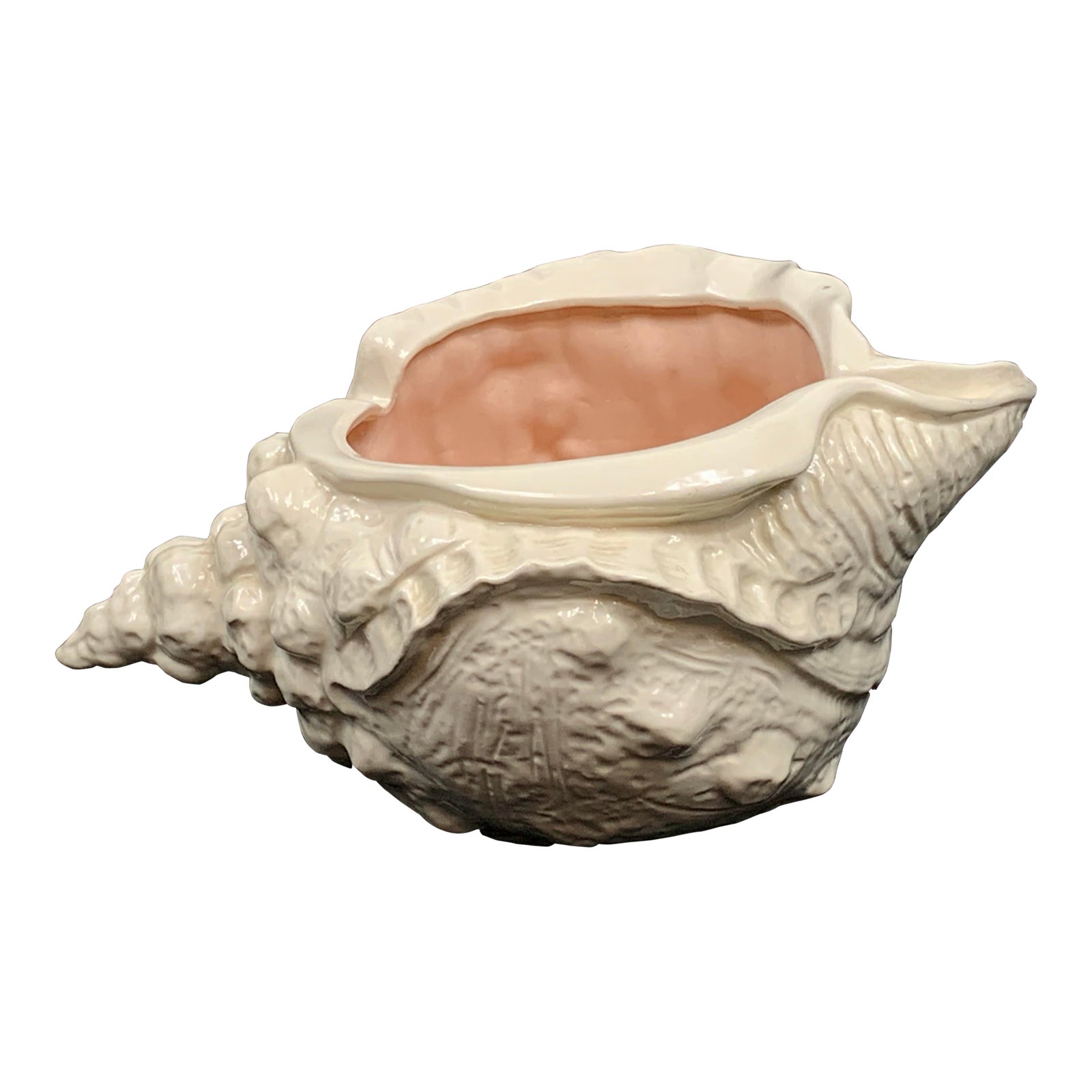 Vintage Ceramic Seashell Planter | Chairish