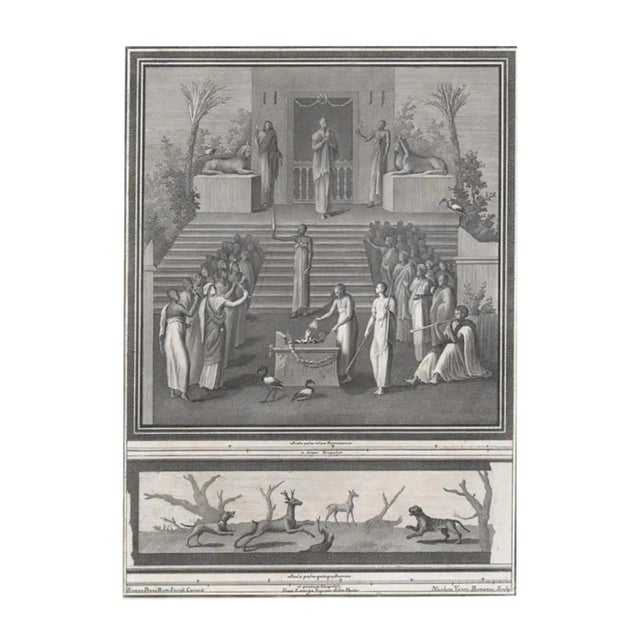18th Century Antique Sacrificial Mythological Engraving | Chairish