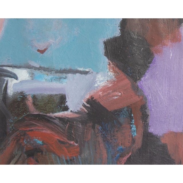 Darrell L. Anderson Signed 2005 Oil on Paper Abstract Painting | Chairish