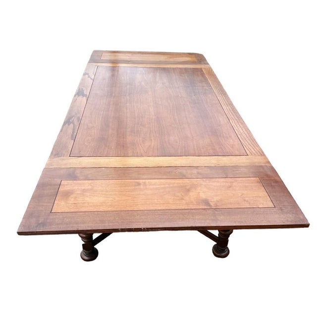 Antique Spanish Revival 90” Walnut and Oak Dining Table - Circa 1920s ...