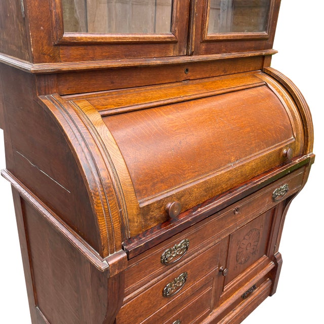 Late 1800s Victorian Barrel-Top Secretary | Chairish