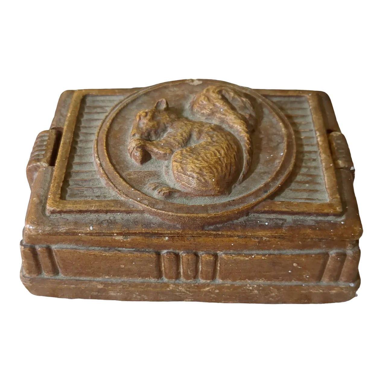 Vintage Syroco Cigarette Box, Wood Trinket Box With Carved Squirrel ...