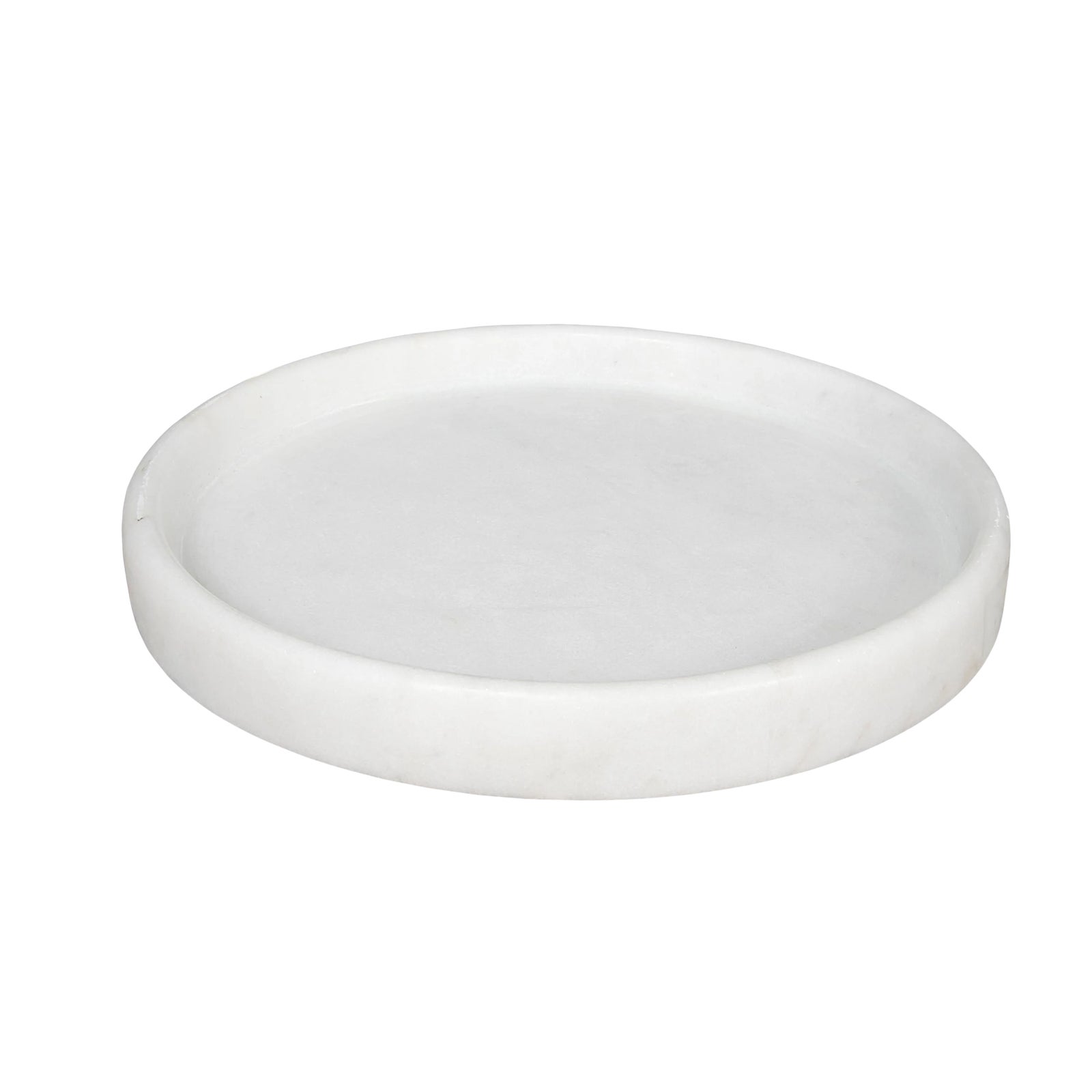 16" Round Tray, White Stone | Chairish