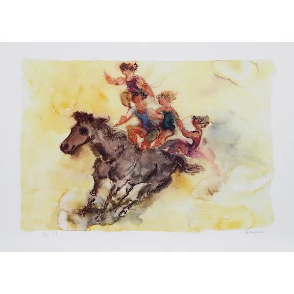Chaim Gross, "Bareback Rider," Lithograph | Chairish