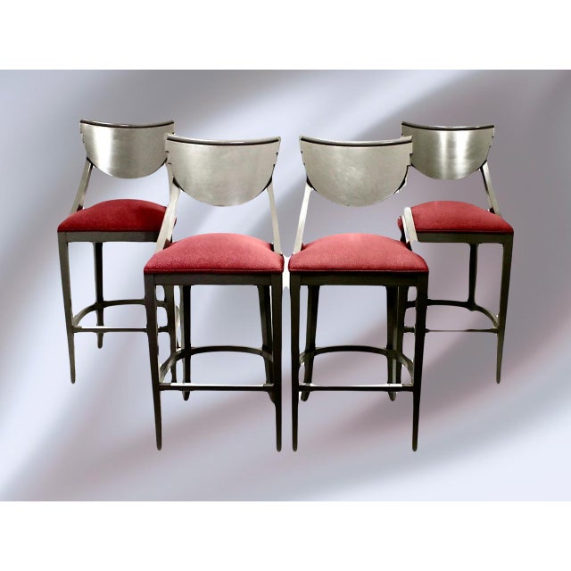 Pietro Costantini Gun Metal Grey Retro Design Italian Bar Stools, Set ...