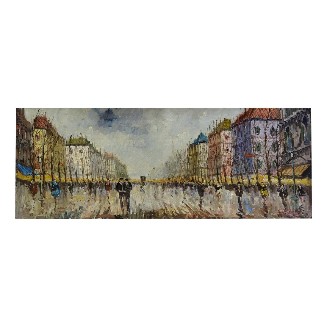 Giulio De Simone, Paris, Oil Painting, 1980s | Chairish