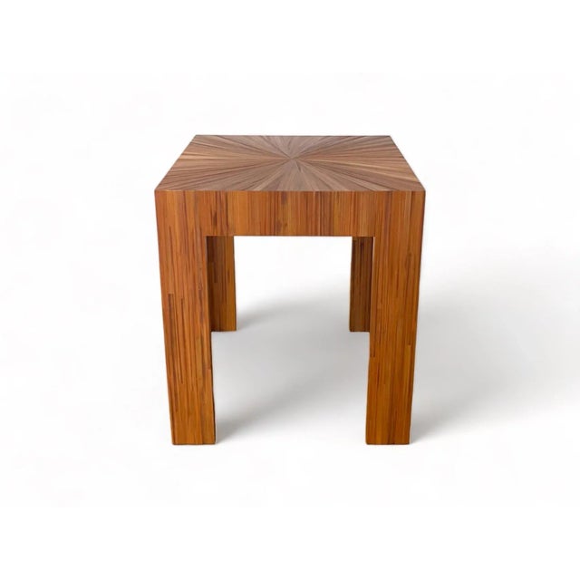 Side Table Straw Marquetry | Chairish