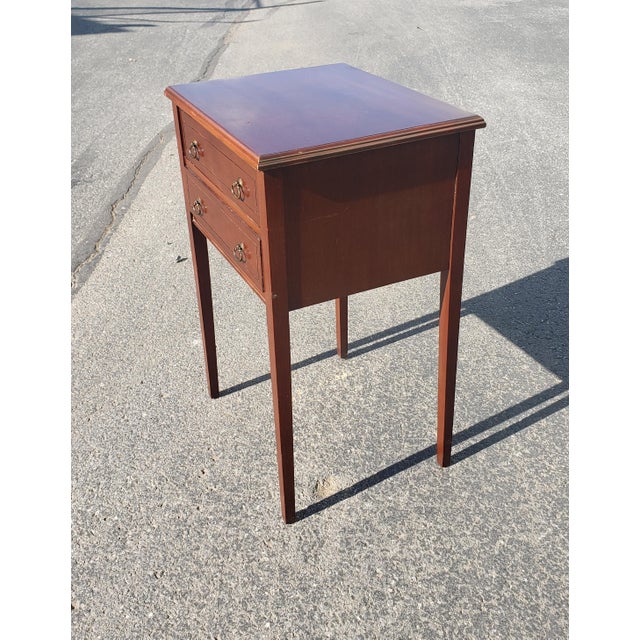 1940s Regency Two Drawers Mahogany Side Tables by Mersman Furniture a Pair Tables