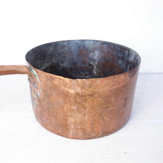 Antique Hand Forged Dovetailed Copper Sauce Pot | Chairish