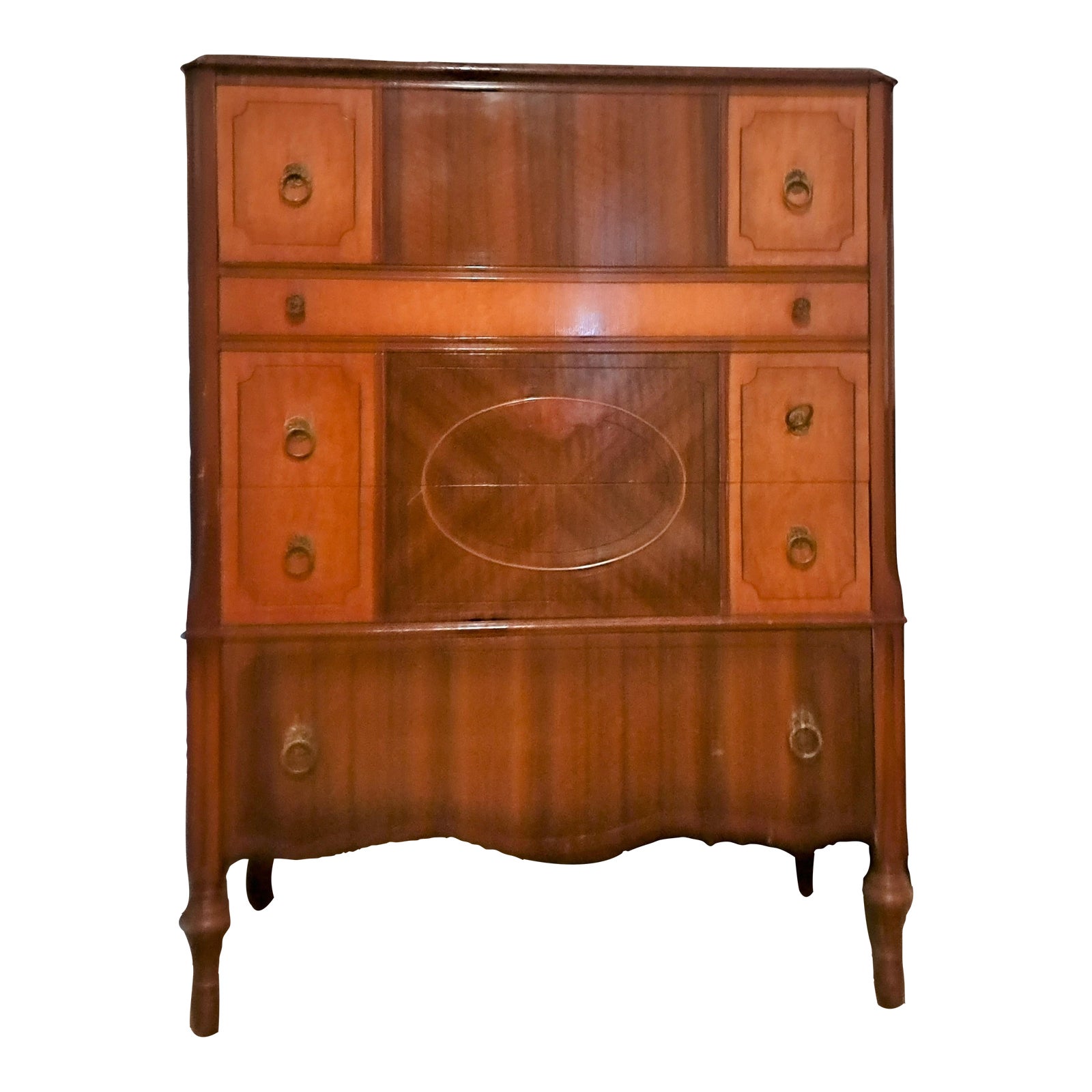 Vintage Highboy Dresser, 5 Drawer | Chairish