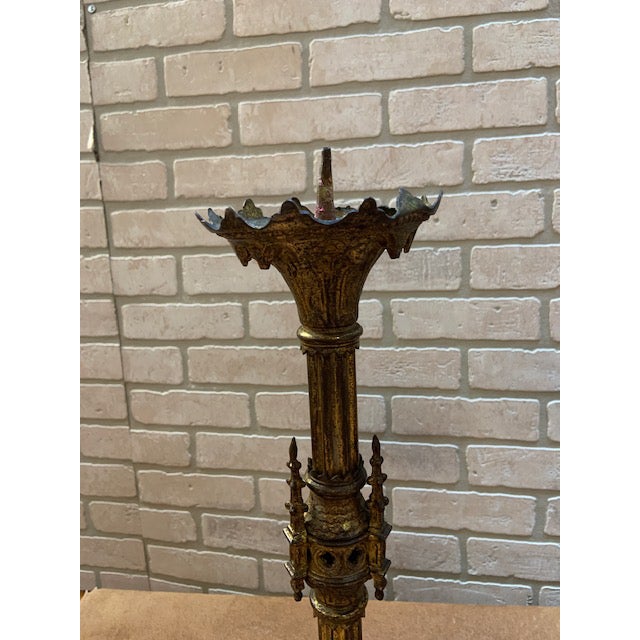 Antique Brass Ornate Religious Gothic Church Altar Candle Holders-a ...