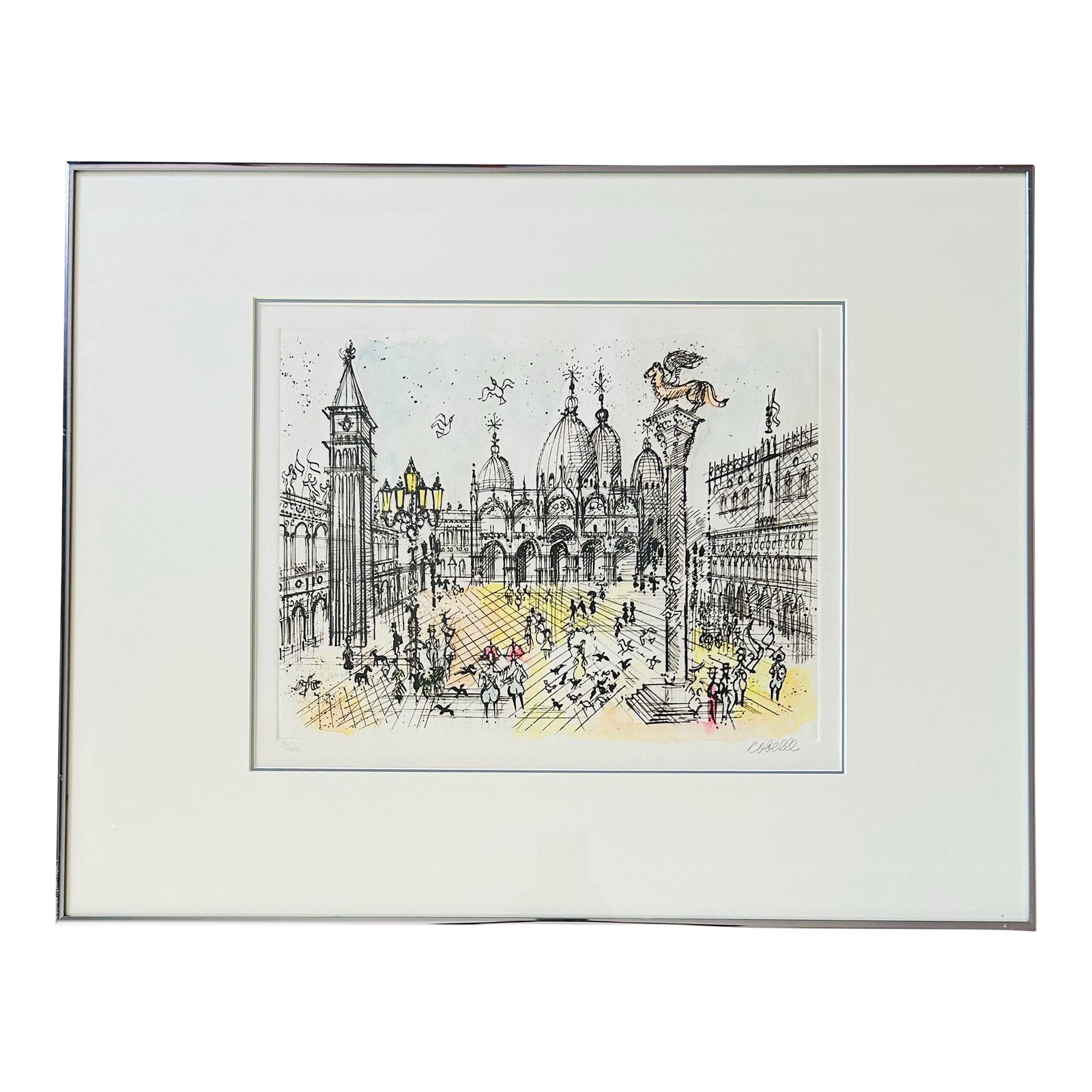 Vintage Original Lithograph of St Marks Square in Venice Italy by ...