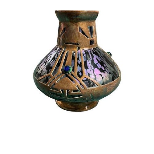 Glass & Copper Overlay Vase by Johann Loetz Witwe, Austria, Early 20th ...
