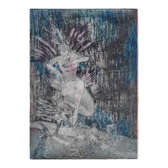 1960s Alexandra Merker Mythological Female Nude Etching | Chairish