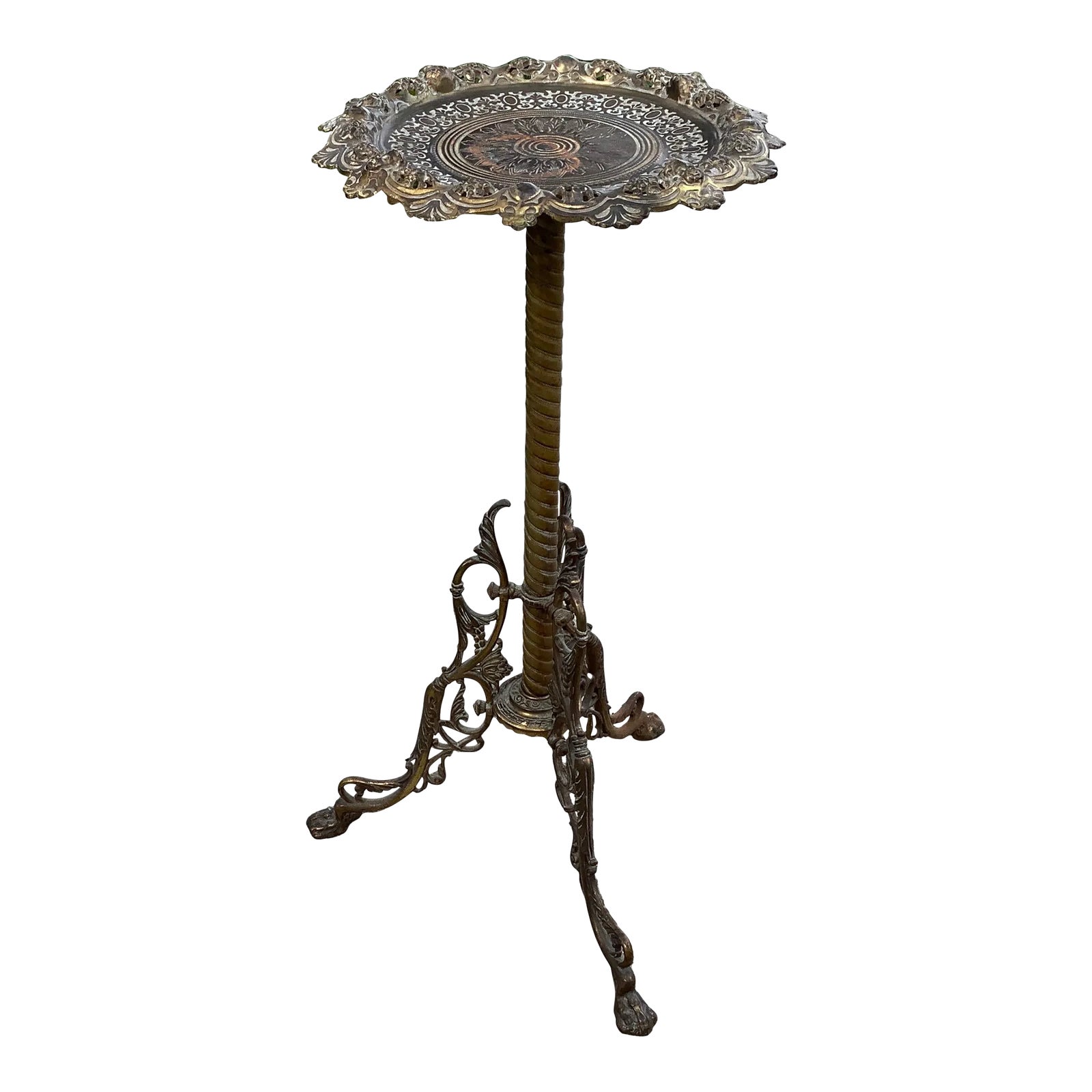 Late 19th Century Bradley & Hubbard Bronzed Plant Stand | Chairish