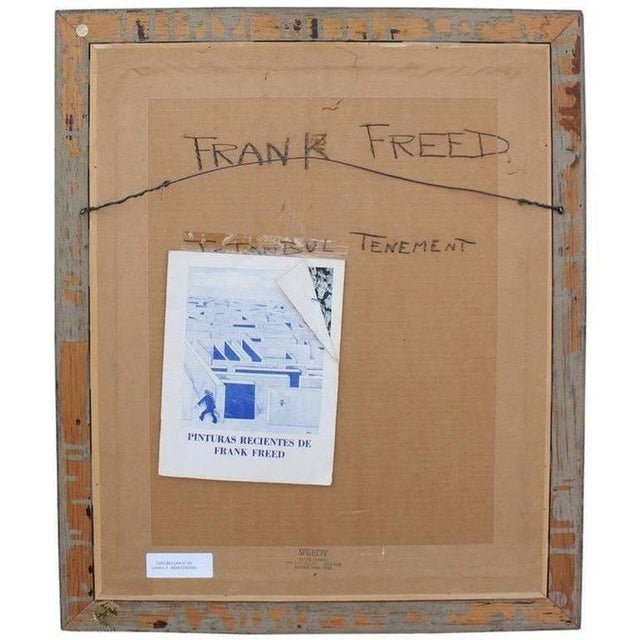 "Istanbul Tenement" Architectural Yellow Toned Painting | Chairish