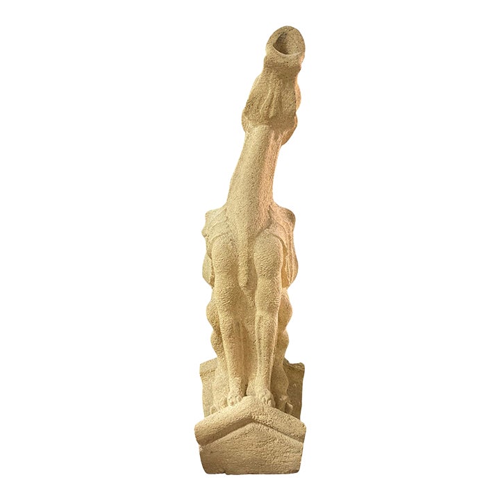19th Century French Limestone Gargoyle Head Water Exit Garden Ornament ...