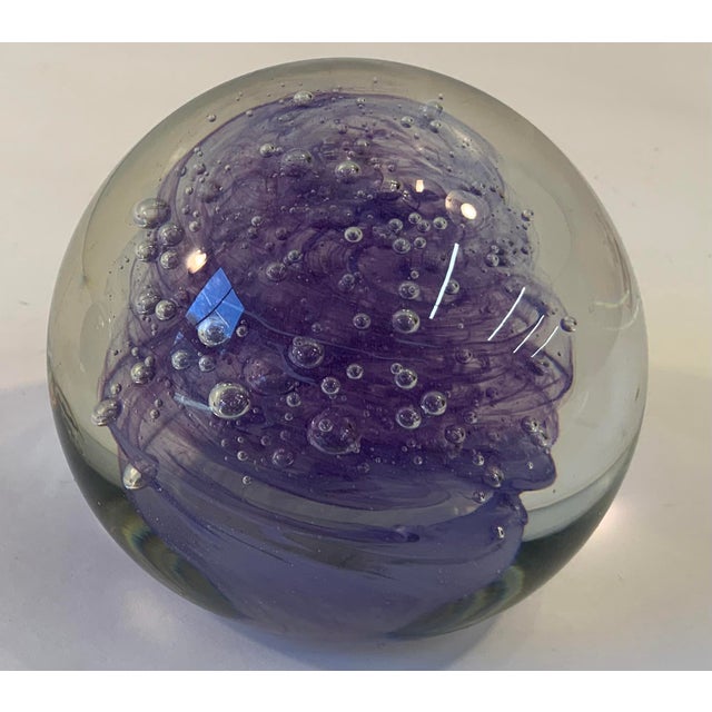 Vintage Purple Art Glass Paperweight | Chairish