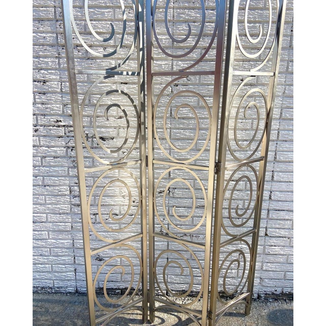 Vintage Ethan Allen Radius Collection Brushed Nickel Room Divider ...