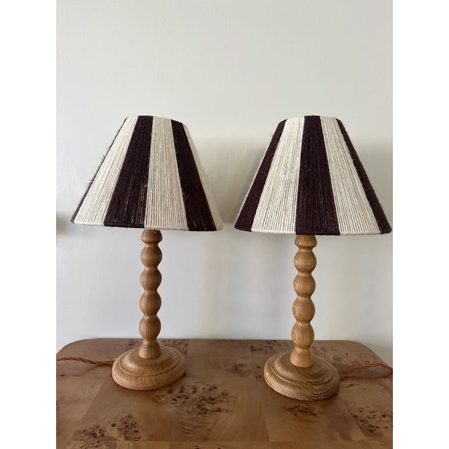 Bobbin Oak Table Lamp | Chairish