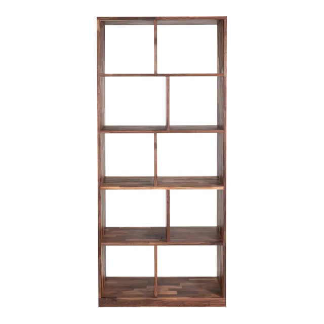 Modern Walnut Tall Narrow Bookcase Chairish