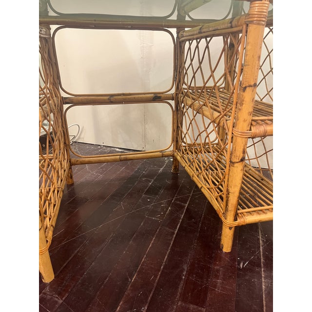 Mid Century Reed and Bamboo Desk | Chairish