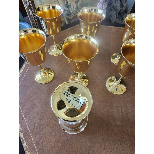 24k Gold Plated Goblets | Chairish