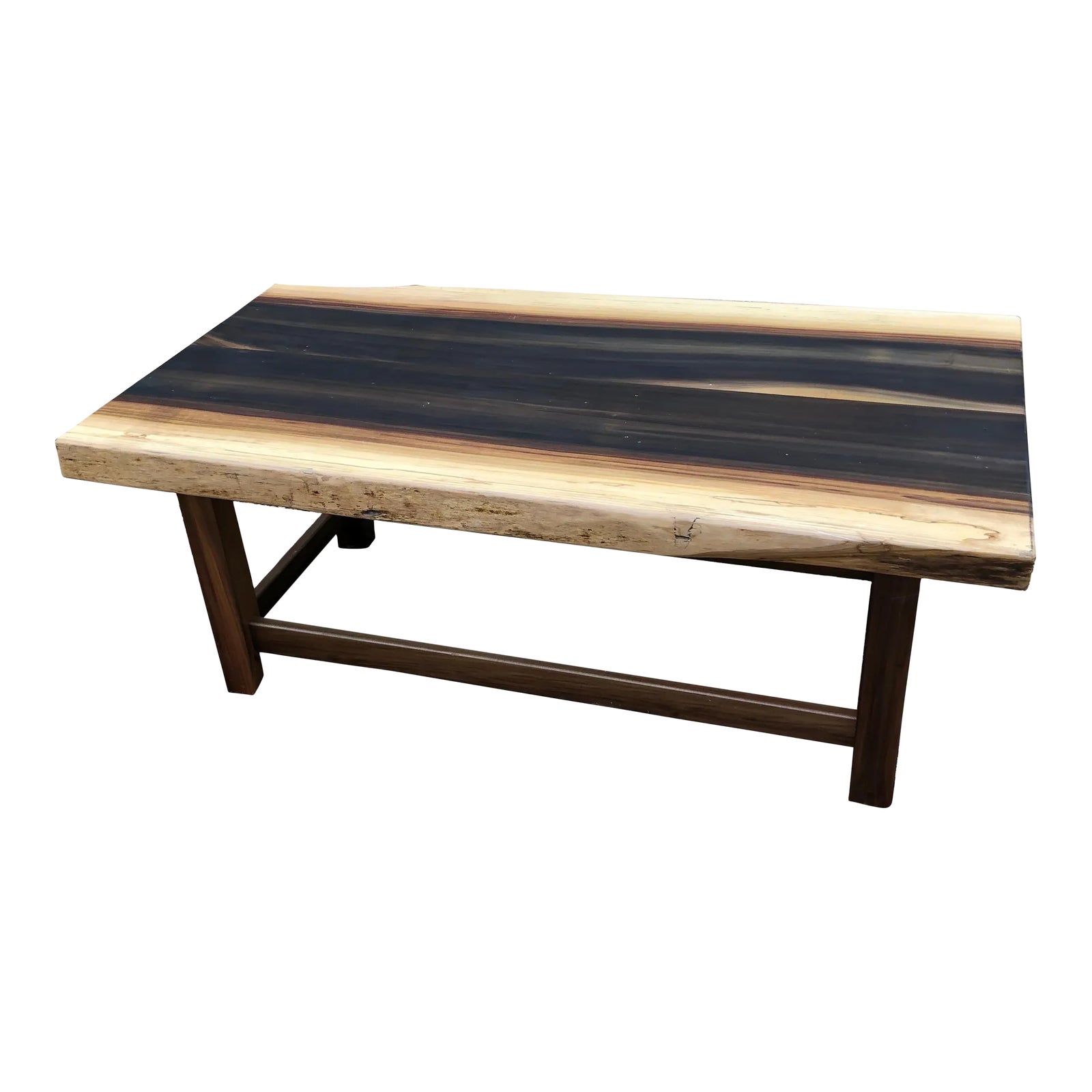 Amish Artisan Made Poplar Live Edge Coffee Table | Chairish