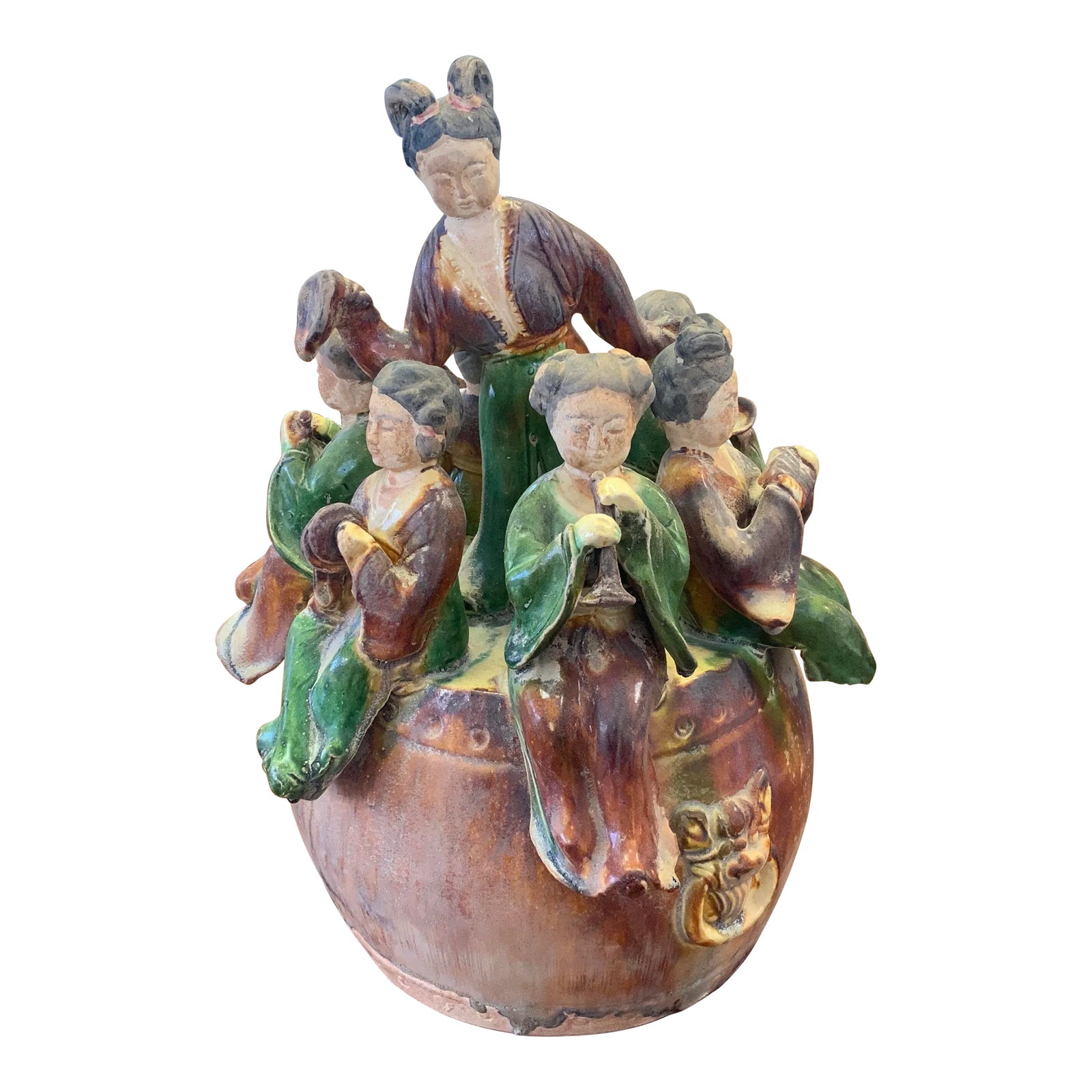 Mid to Late 20th Century Chinoiserie Figures Playing Musical ...