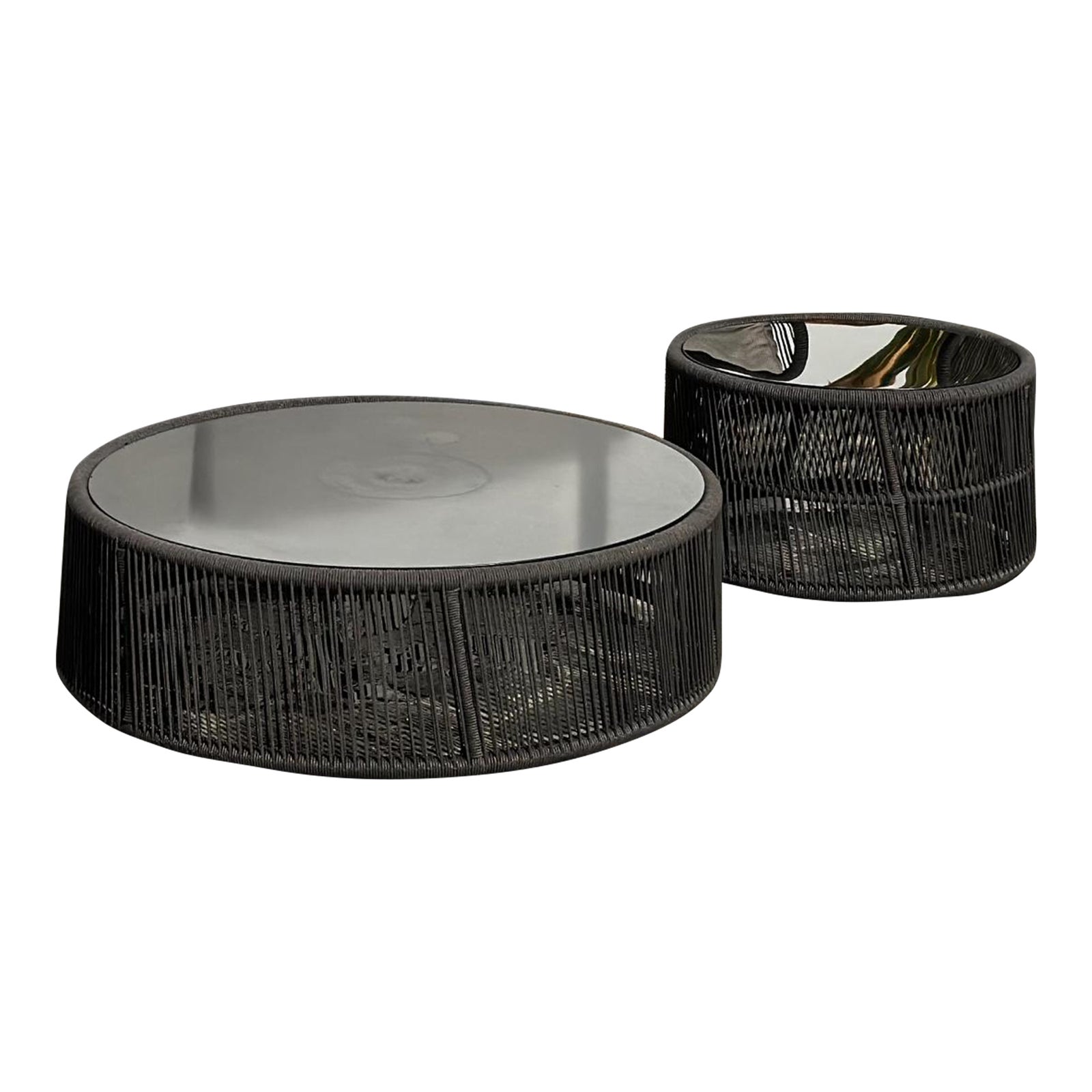 Danao Living Outdoor Cuff Side Table and Coffee Table, 2 Pieces | Chairish