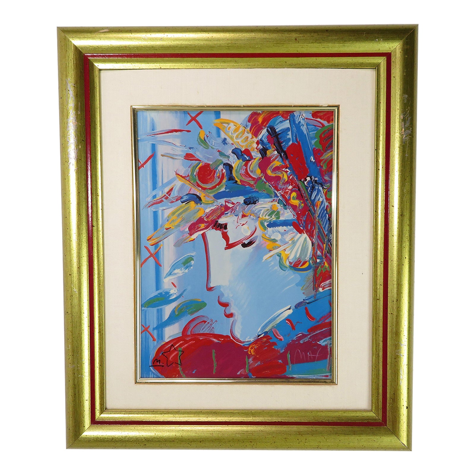 1990 Peter Max "Blushing Beauty" Franklin Mint Porcelain Plaque Wall Art | Chairish