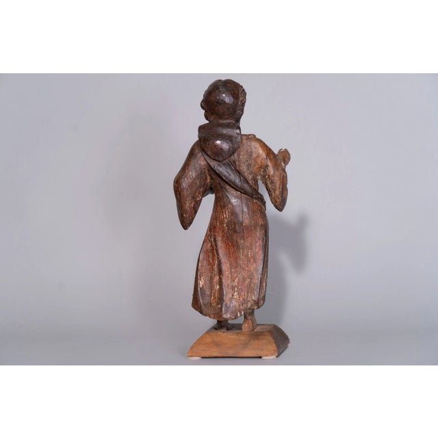 17th Century French Wooden Saint Figure | Chairish