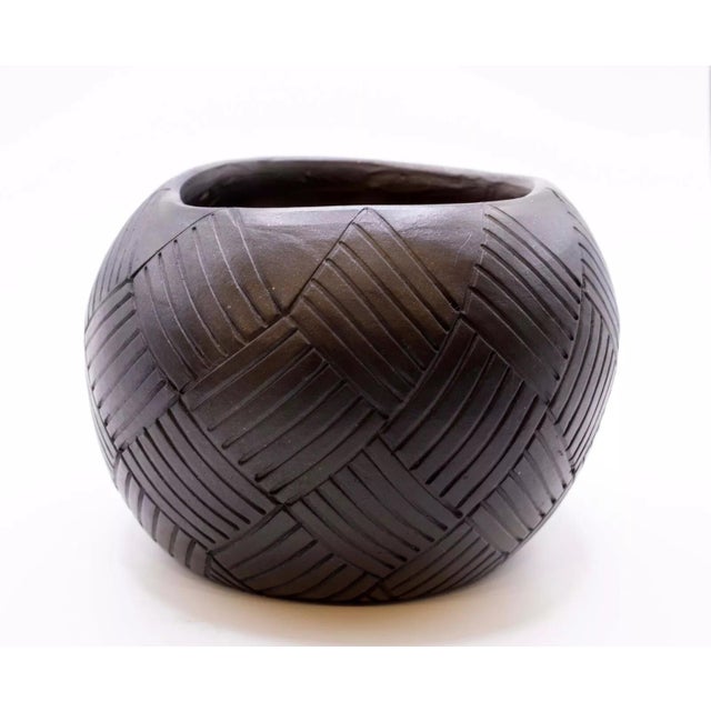 Vintage Lama Oaxaca Native Mexican Black Clay Vessels with Carved ...