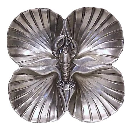 Midcentury Pewter Lobster Plate | Chairish