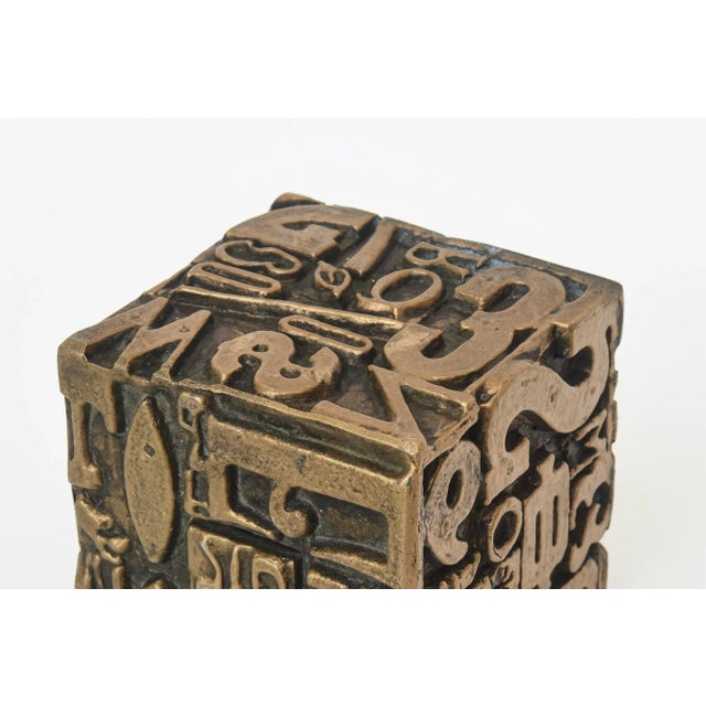 Sheldon Rose Vintage Alpha Typographic Square Cube Sculpture MIxed ...