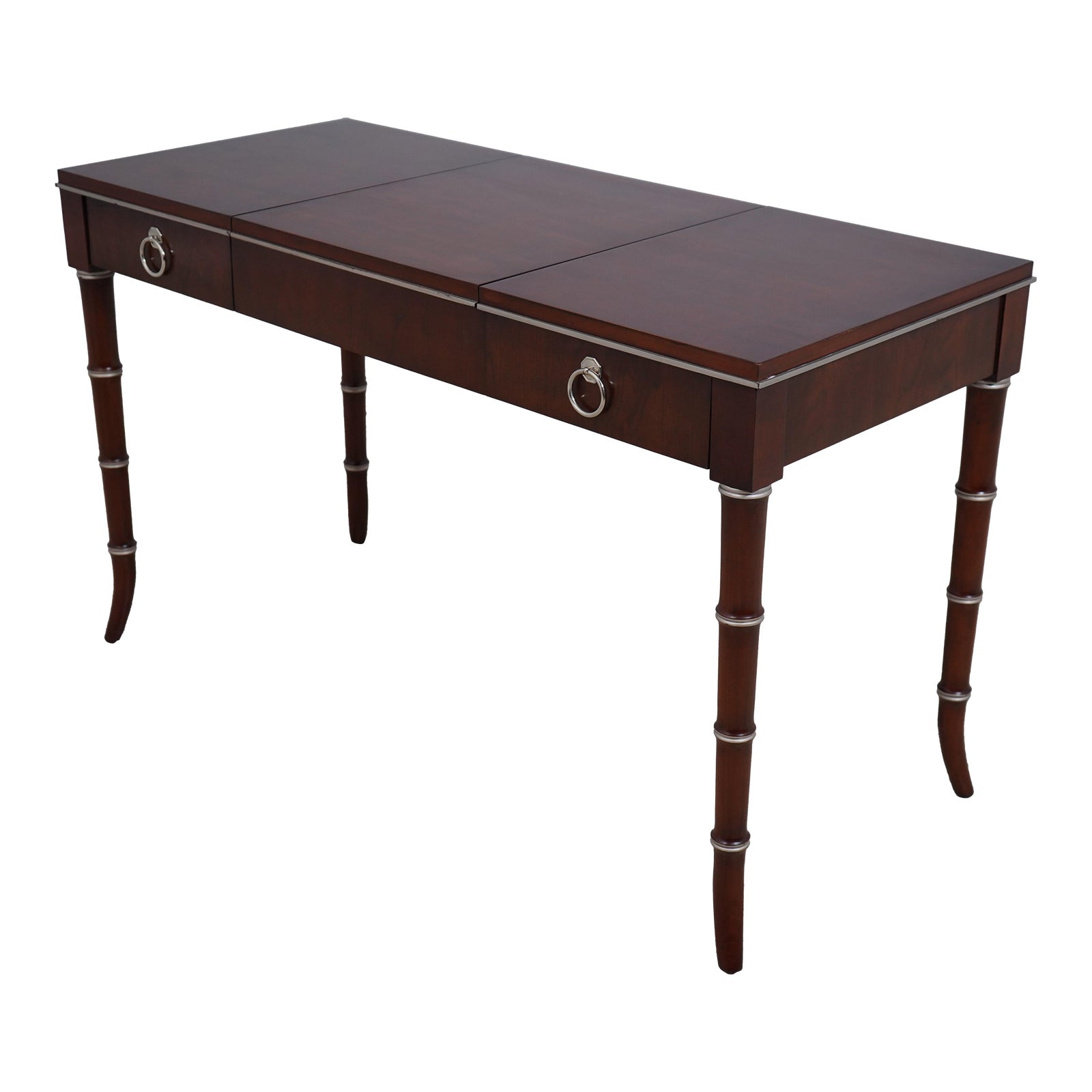Kindel Cherry Bamboo Form Dressing Vanity | Chairish