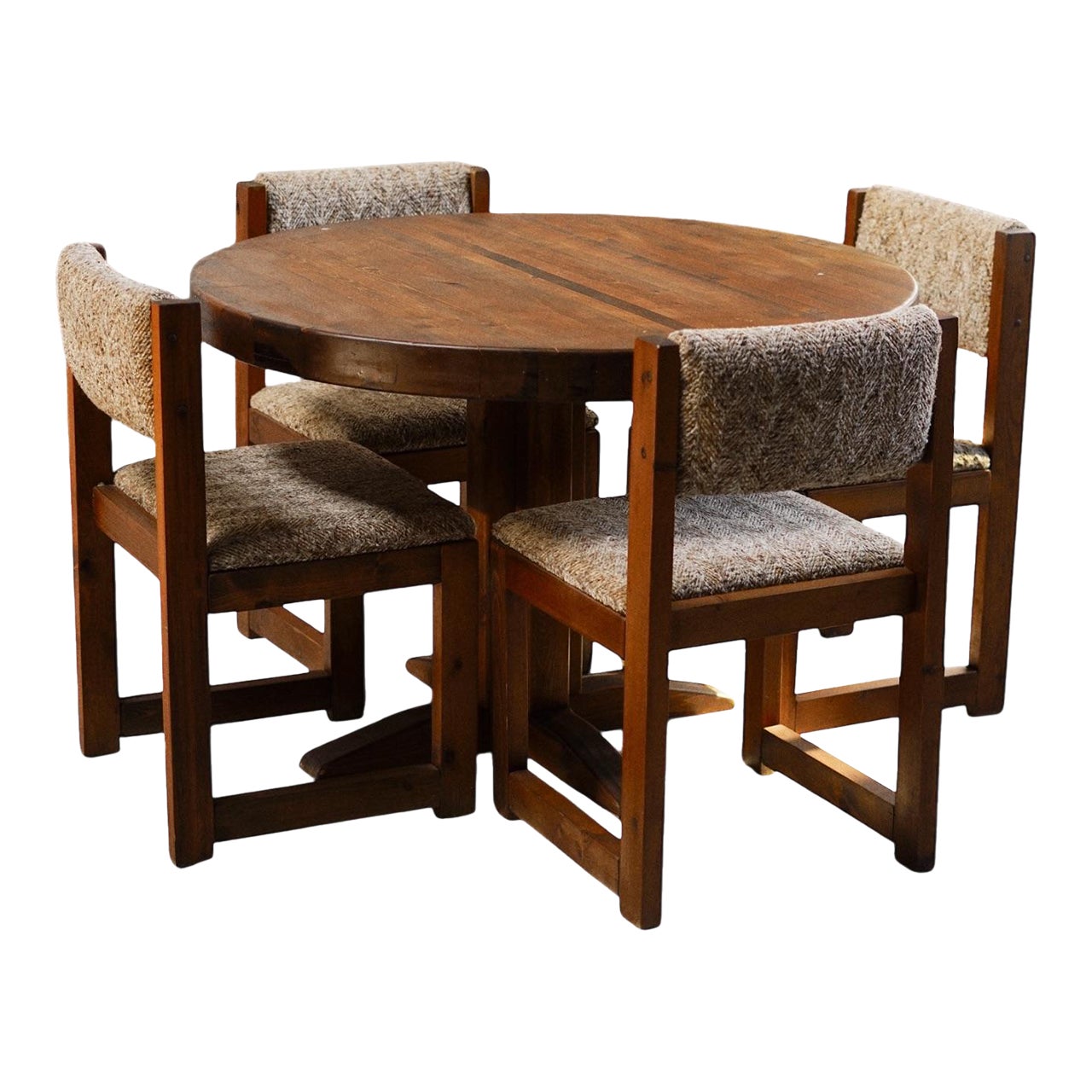 Handmade Brutalist Dining Set of 5 C.1970s | Chairish
