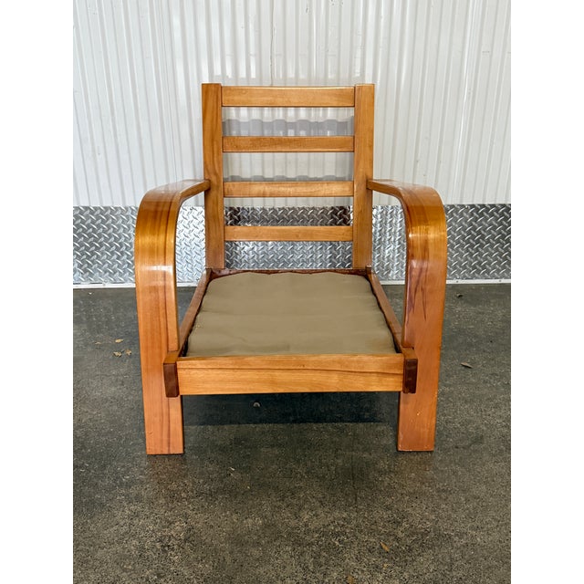 1930s Machine Age Russell Wright Figured Tiger Maple Lounge Chair ...