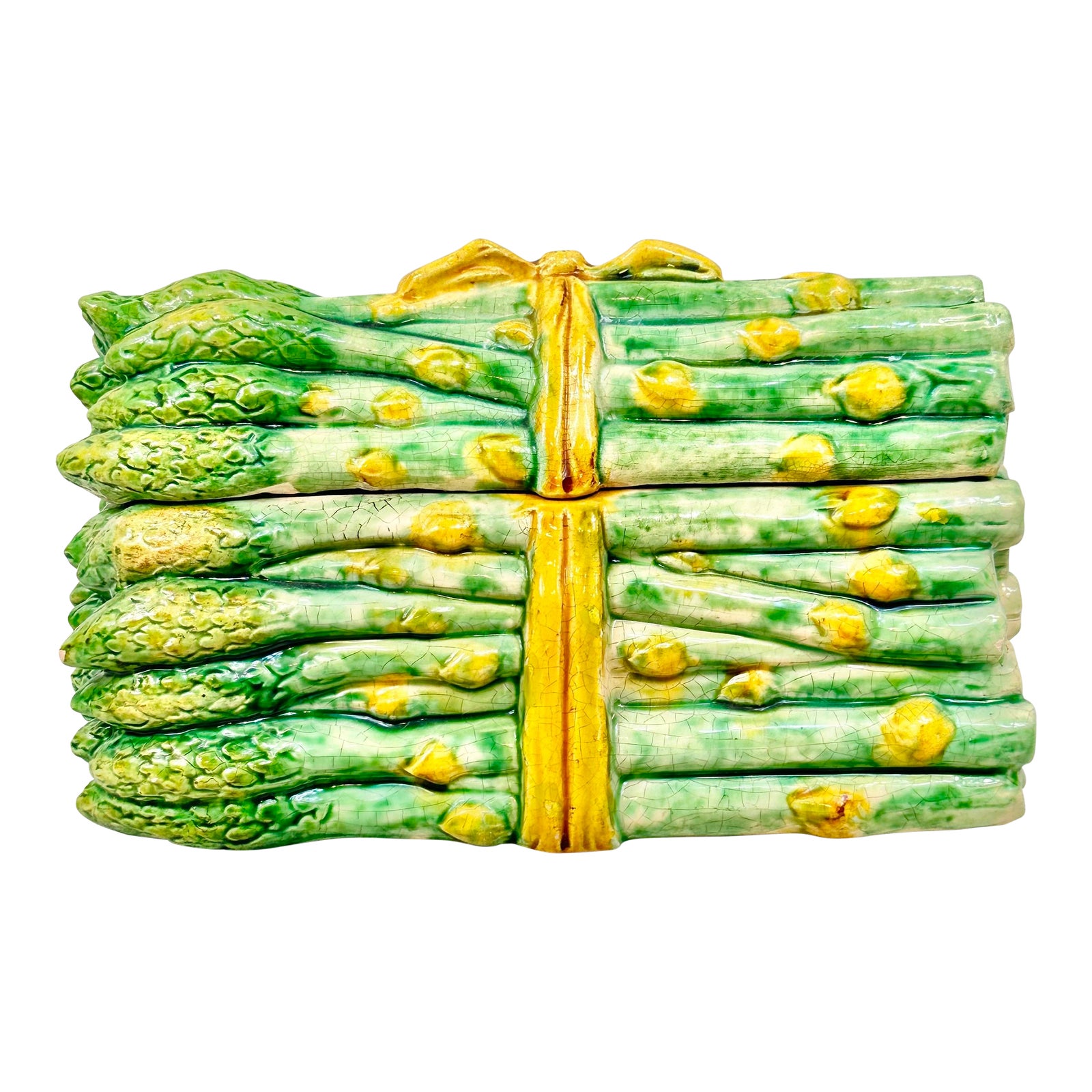 Vintage Majolica Style Asparagus Box | Chairish