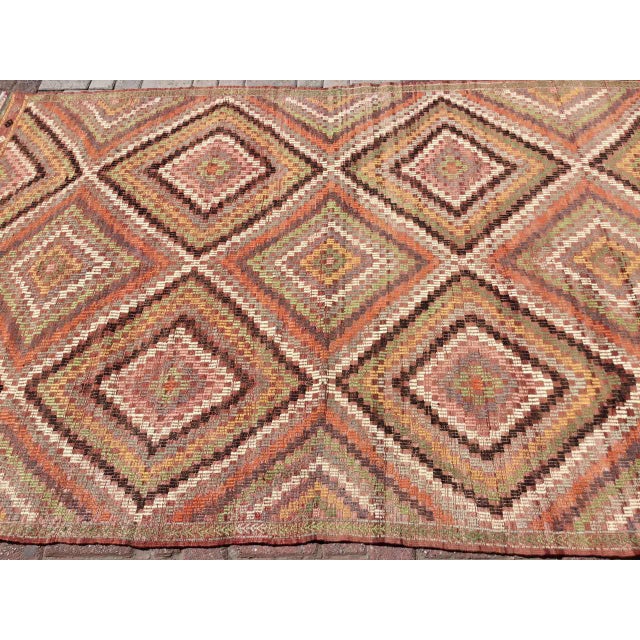 Vintage Diamond Design Kilim Rug | Chairish