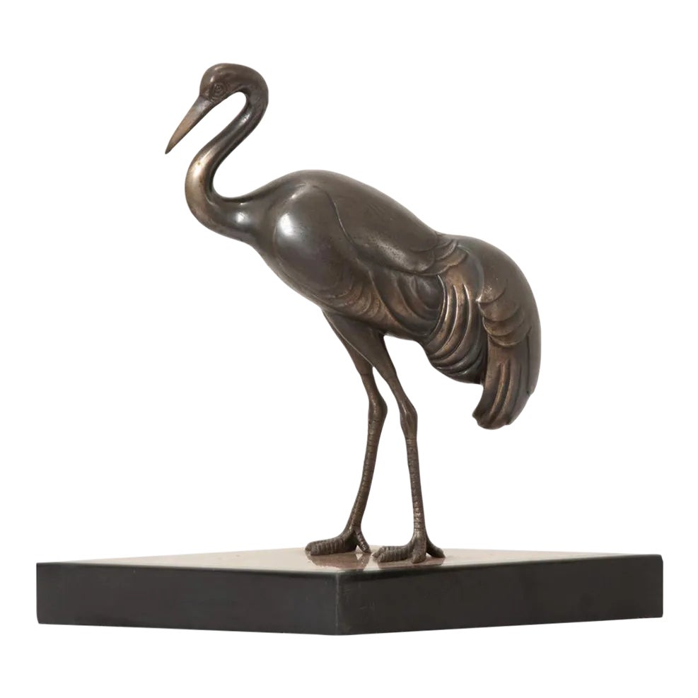 French Mid-Century Statue of a Stork | Chairish